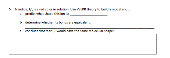 Solved 5. Triiodide, la', is a red color in solution. Use | Chegg.com