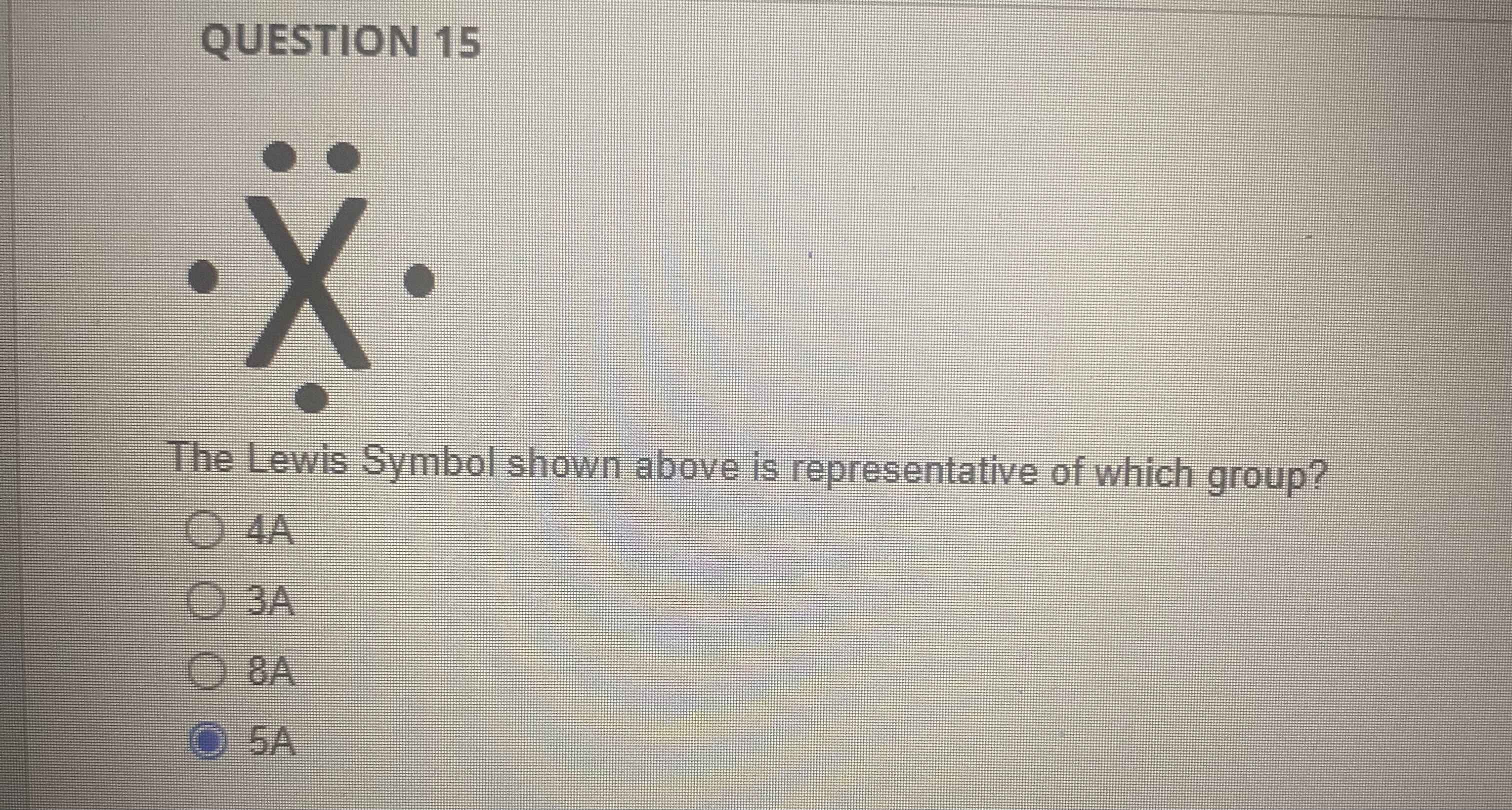 Solved QUESTION 15The Lewis Symbol shown above is | Chegg.com