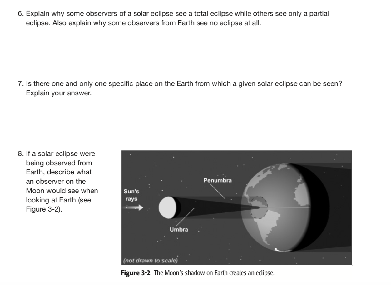 Solved 6. Explain why some observers of a solar eclipse see | Chegg.com
