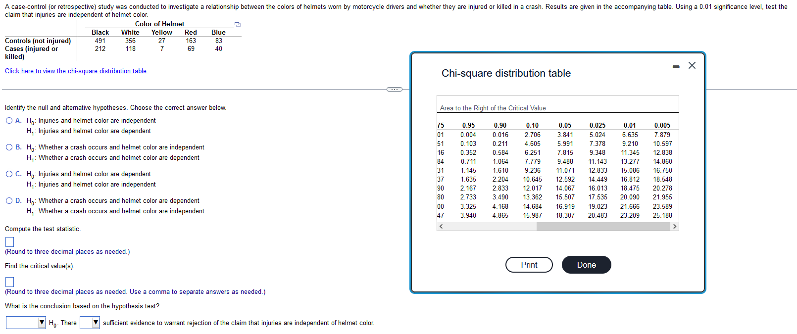 Solved Click here to view the chi-square distribution table. | Chegg.com