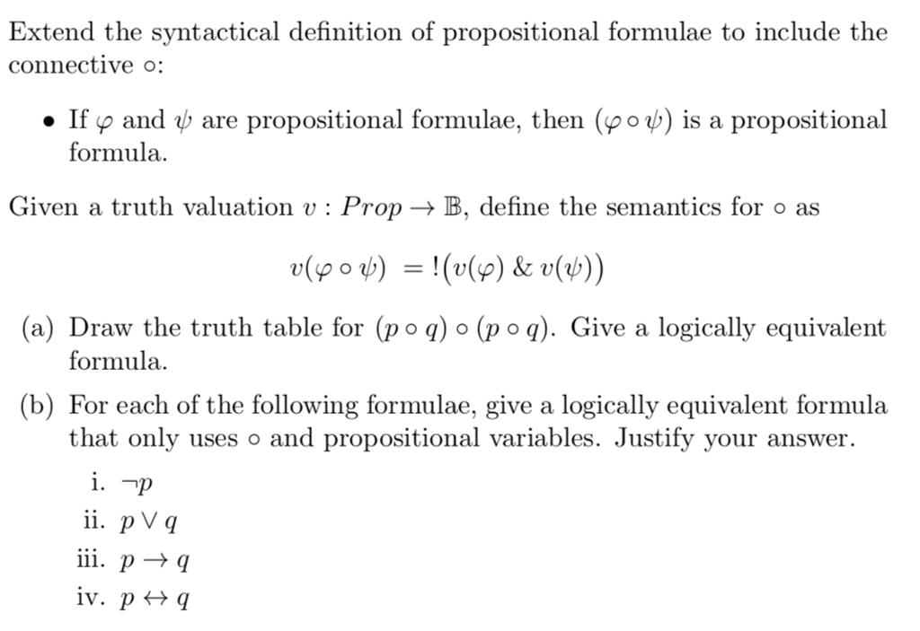 Solved Extend the syntactical definition of propositional | Chegg.com