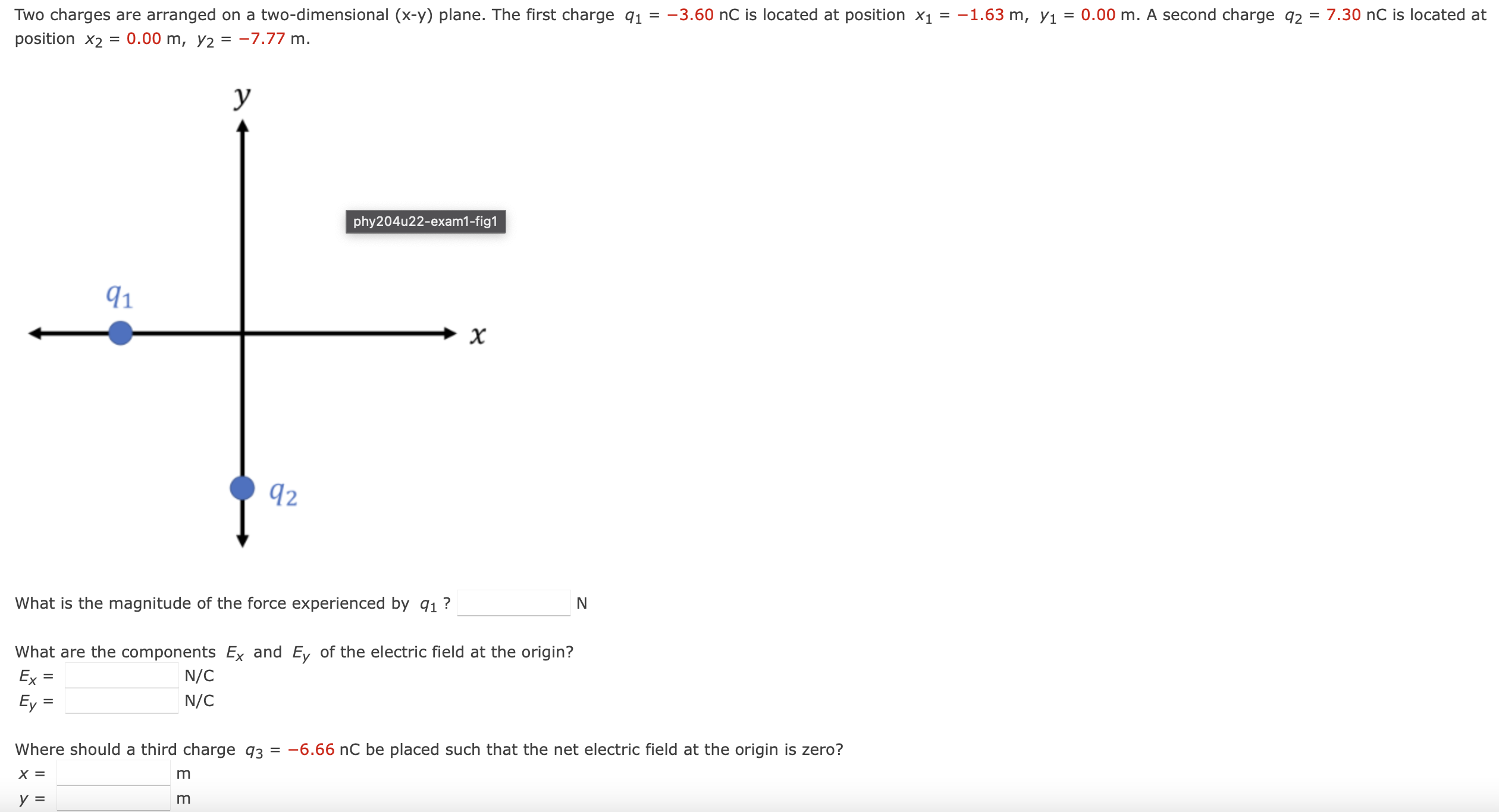 Solved position x2=0.00 m,y2=−7.77 m What is the magnitude | Chegg.com