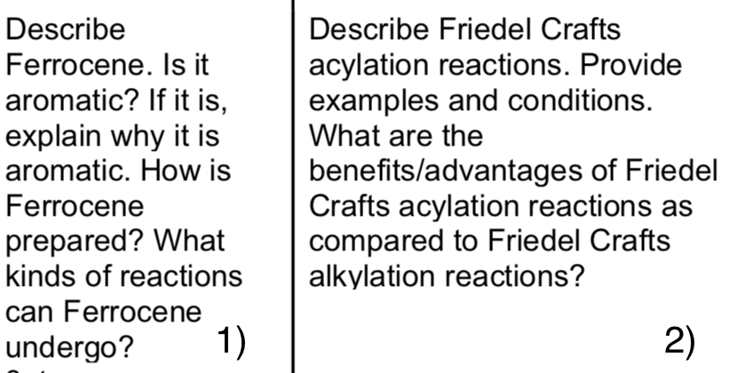 Solved Describe Ferrocene. Is it aromatic? If it is, explain | Chegg.com