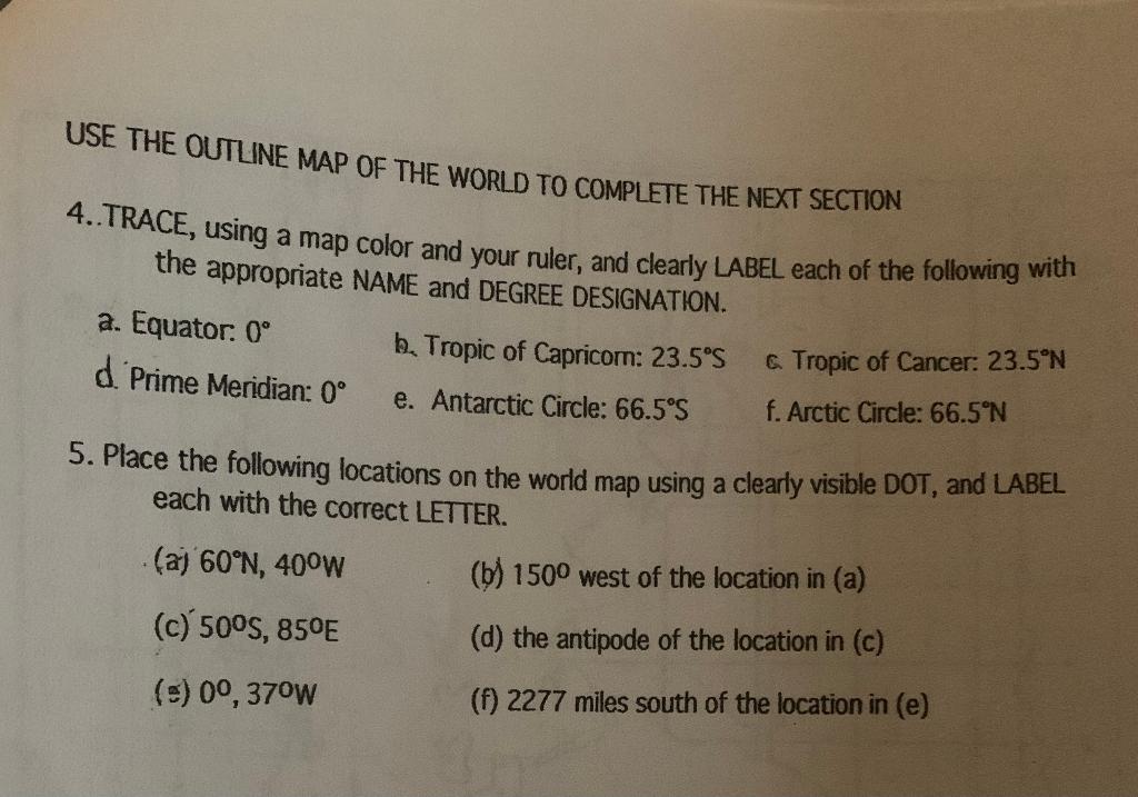 Solved 4..TRACE, using a map color and your ruler, and | Chegg.com