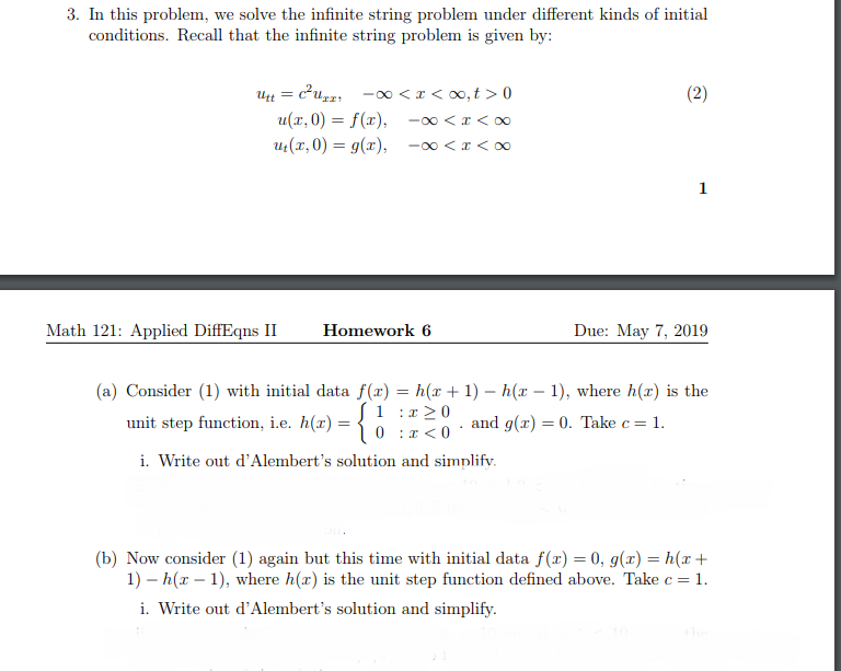 3. In this problem, we solve the infinite string | Chegg.com