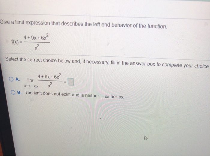 Solved Give a limit expression that describes the left end | Chegg.com