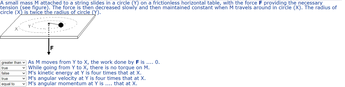 Solved A small mass M attached to a string slides in a | Chegg.com