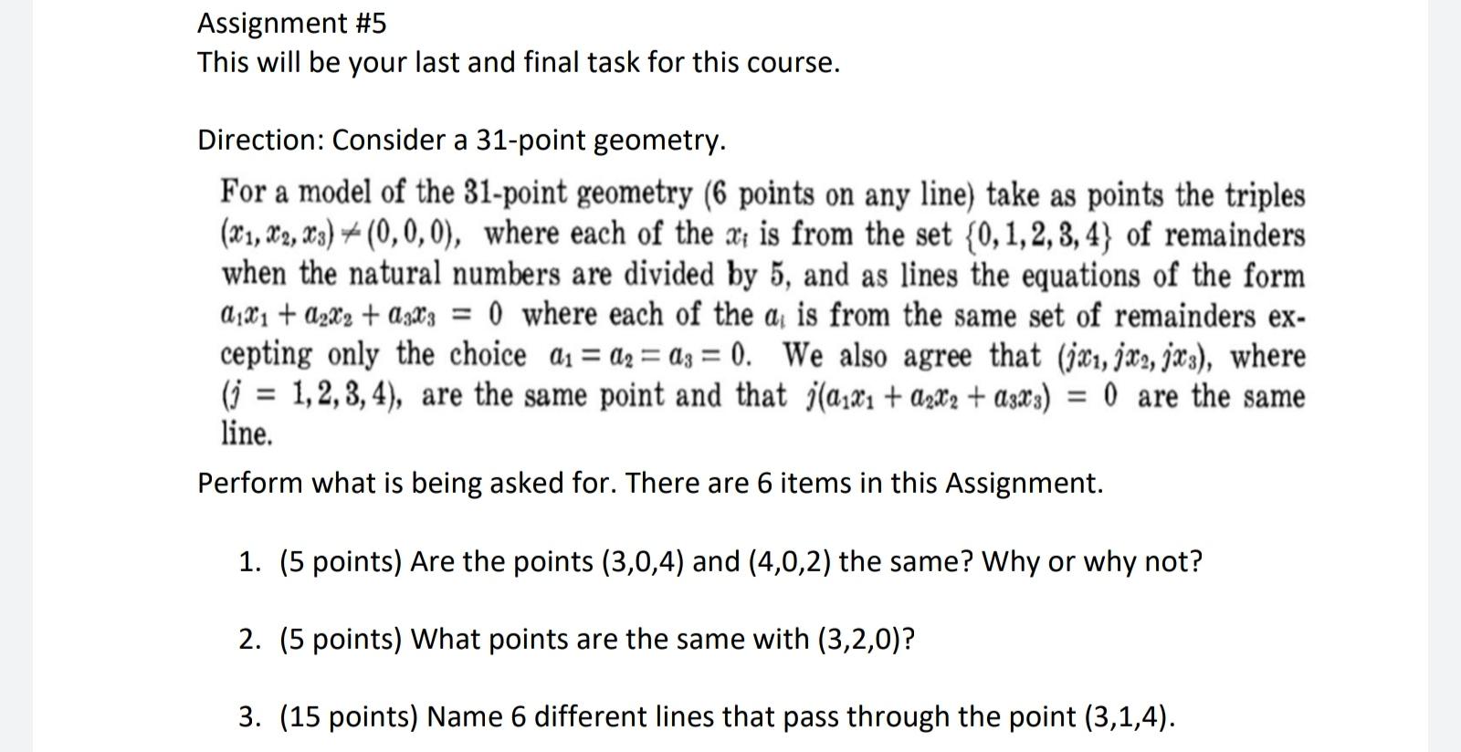 Solved Assignment #5 This will be your last and final task | Chegg.com