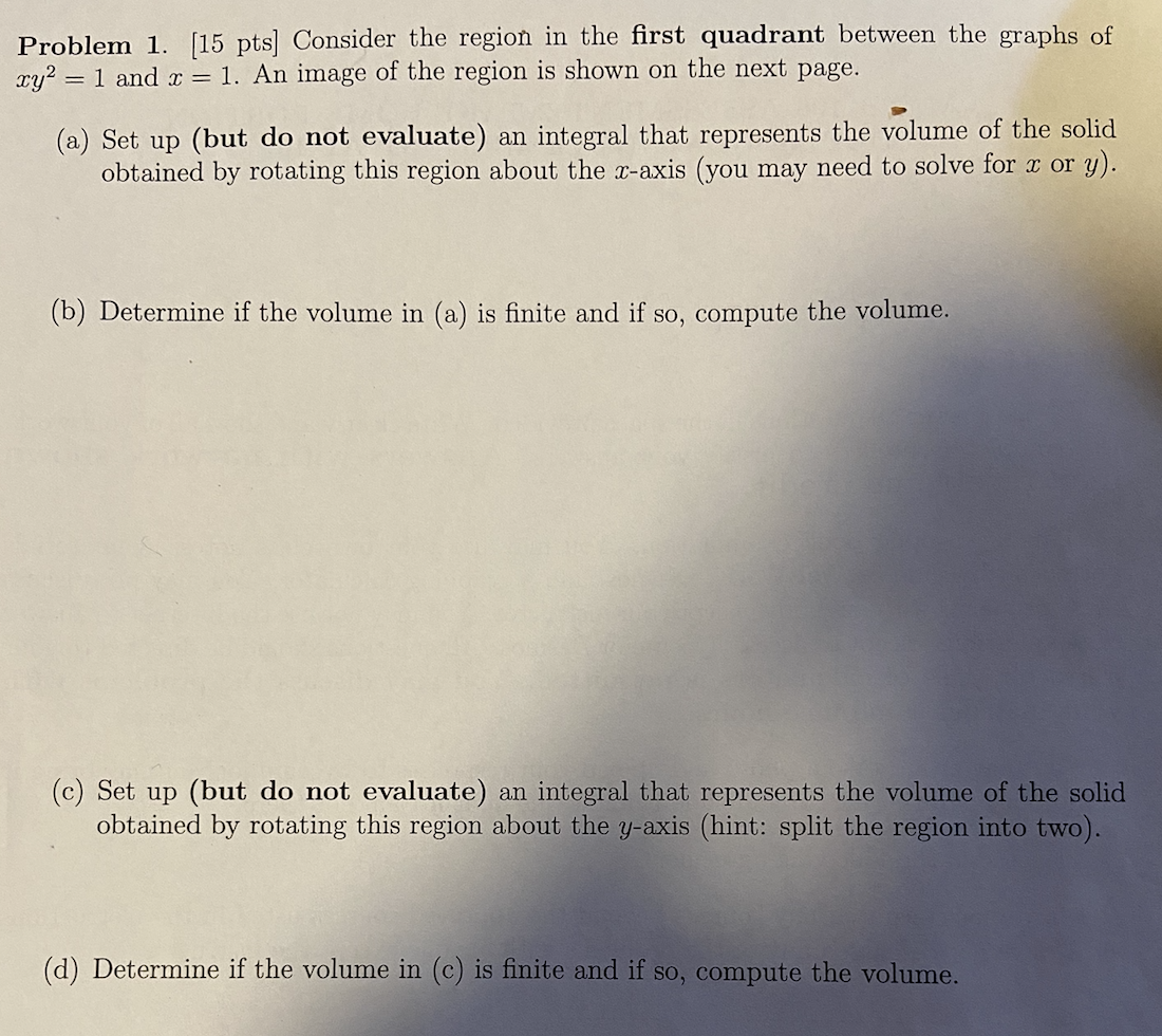 Solved Problem 1. (15 pts] Consider the region in the first | Chegg.com