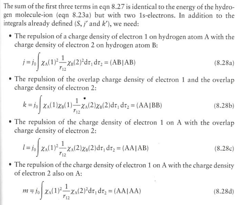 8.8 All the integrals involved in the H, molecular | Chegg.com