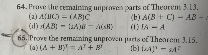 Solved 64. Prove the remaining unproven parts of Theorem | Chegg.com