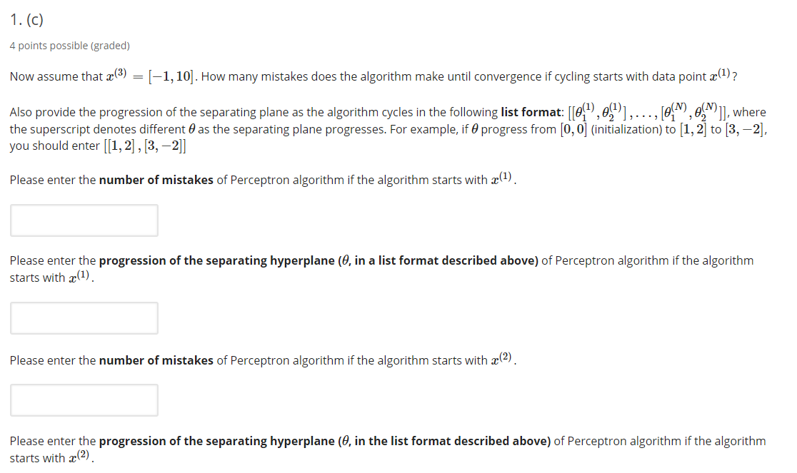 In this problem, we will investigate the perceptron | Chegg.com In this problem, we will investigate the perceptron | Chegg.com