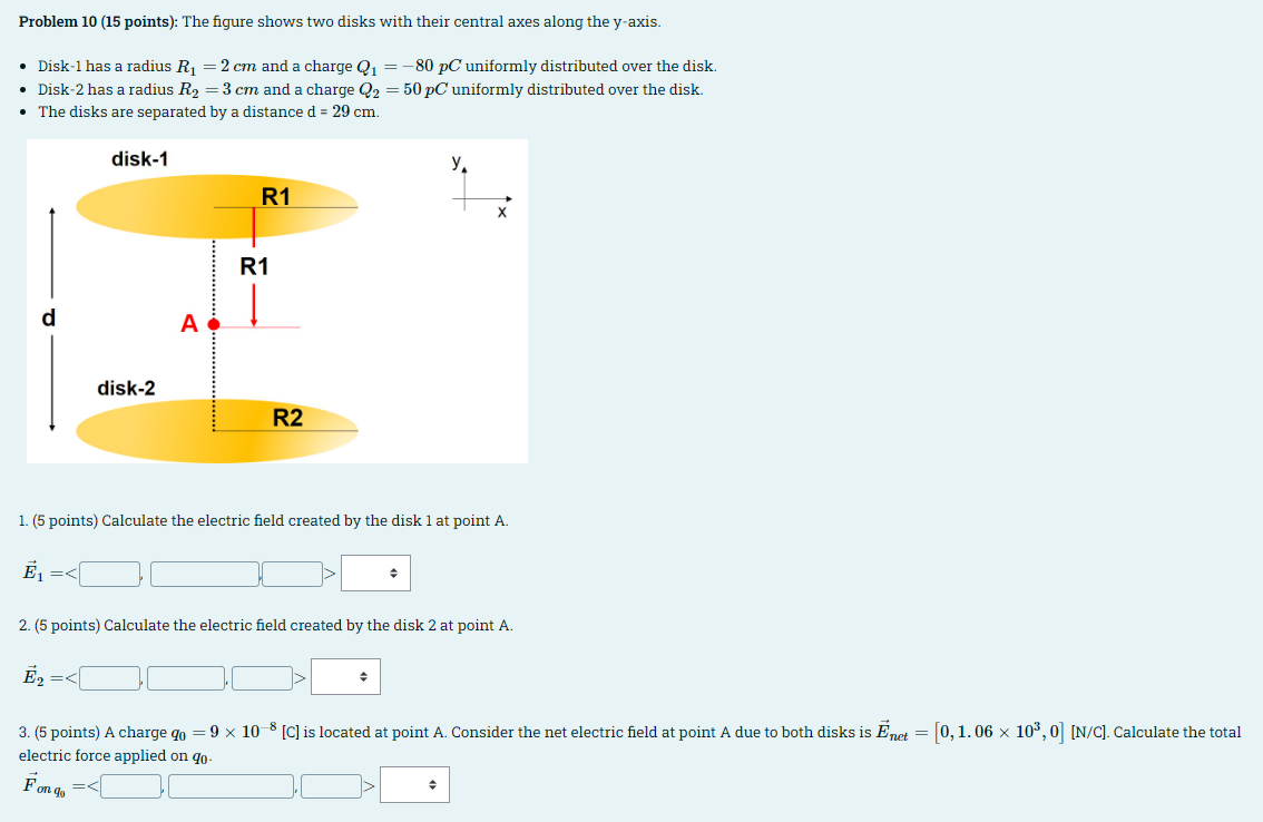 Solved Problem 10 (15 points): The figure shows two disks | Chegg.com
