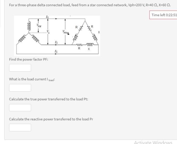 Solved For a three-phase delta connected load, feed from a | Chegg.com