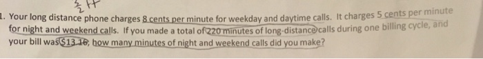 Solved . Your long distance phone charges 8.cents per minute | Chegg.com