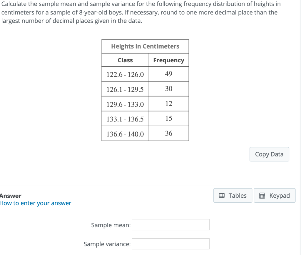 Solved Calculate the sample mean and sample variance for the | Chegg.com