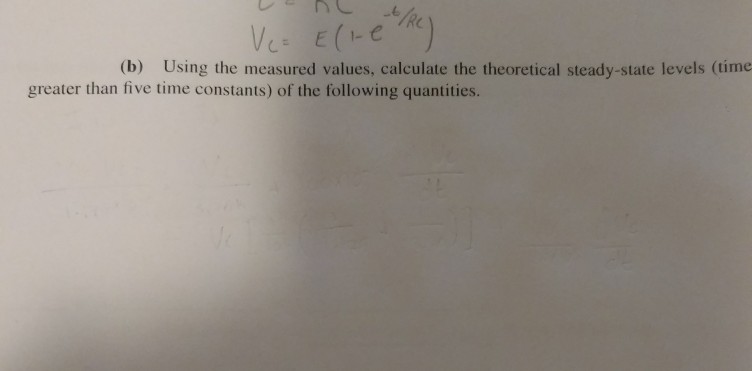 Solved Using the measured values, calculate the theoretical | Chegg.com