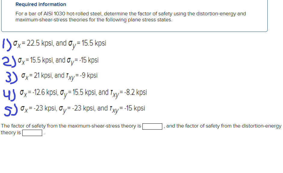 Solved Required information For a bar of AISI 1030 | Chegg.com