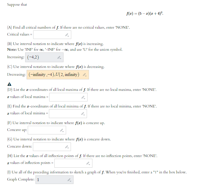 Solved Suppose that (A) Find all critical numbers of f. If | Chegg.com