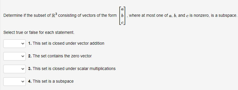 Solved Determine If The Subset Of R4 Consisting Of Vectors