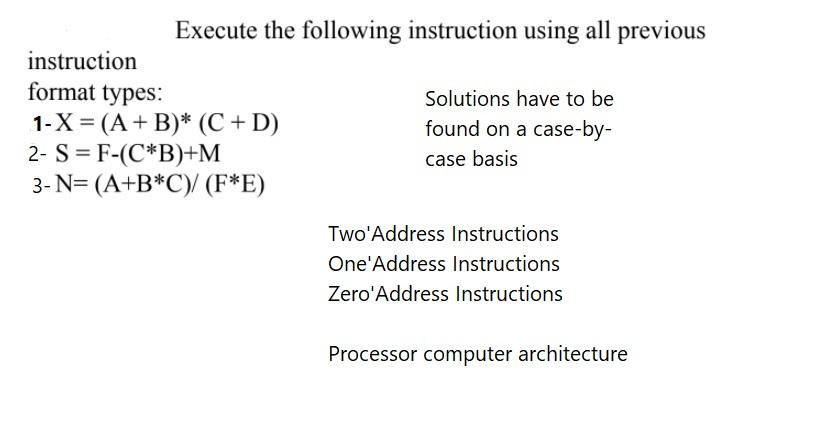 Solved Execute the following instruction using all previous | Chegg.com