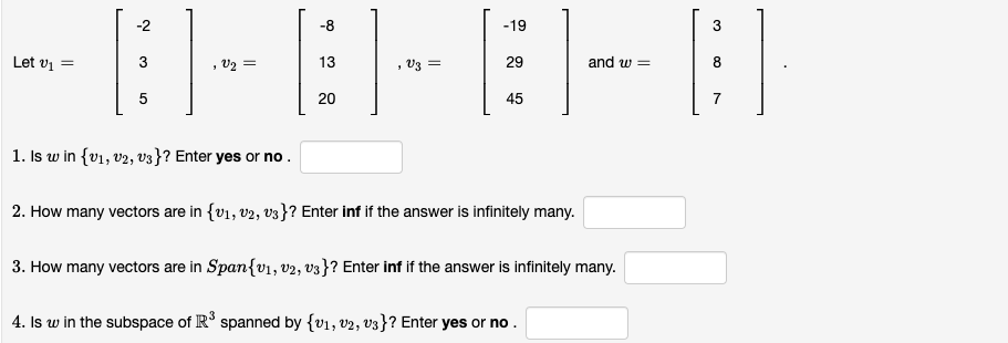 Solved Let v1=⎣⎡−235⎦⎤,v2=⎣⎡−81320⎦⎤,v3=⎣⎡−192945⎦⎤ and | Chegg.com