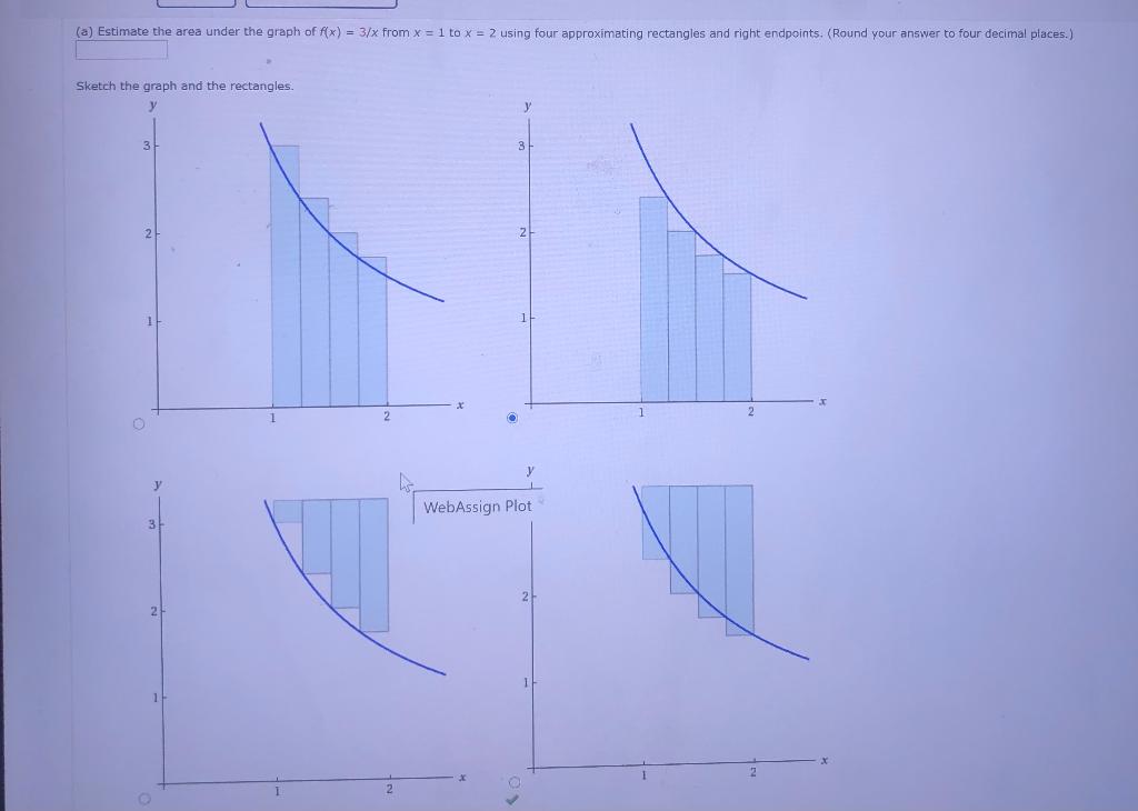 Solved (a) Estimate the area under the graph of f(x) = 3/x | Chegg.com