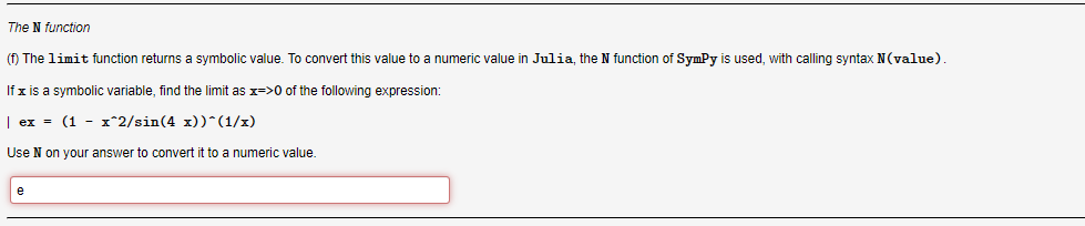 Solved (f) The limit function returns a symbolic value. To | Chegg.com