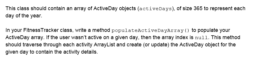 Implement the Fitness Tracker Class The | Chegg.com