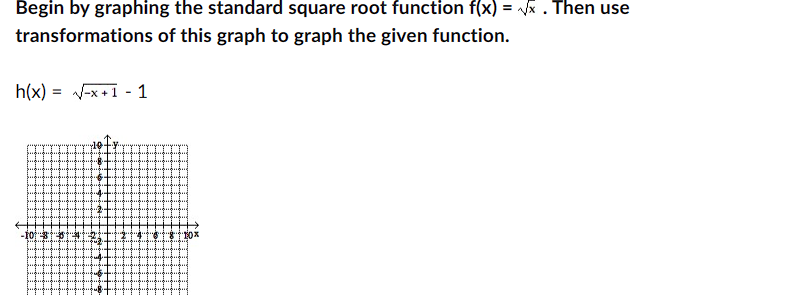 Solved Begin by graphing the standard square root function | Chegg.com