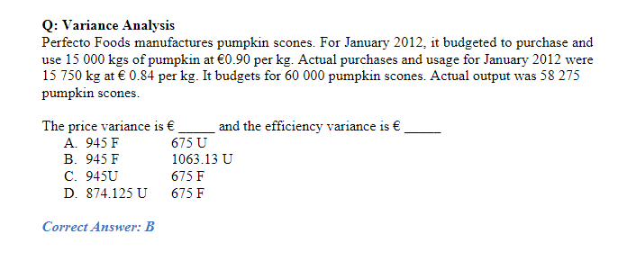 Solved Q: Variance Analysis Perfecto Foods manufactures | Chegg.com