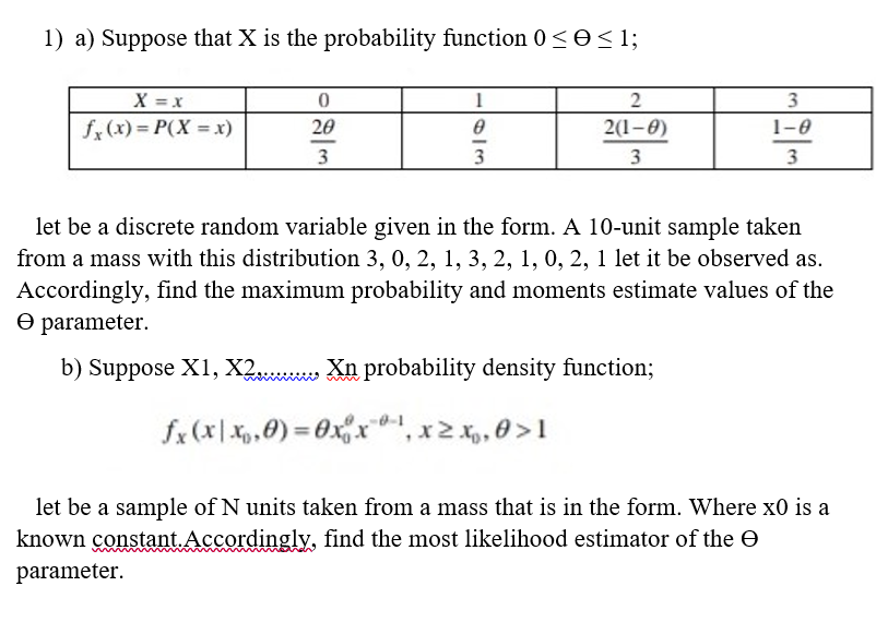 Solved 1) a) Suppose that X is the probability function 0 1 | Chegg.com