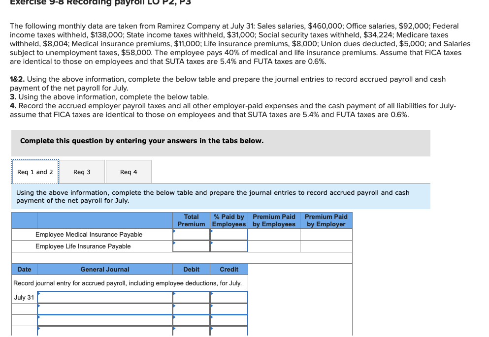 Solved Exercise 9-8 Recording payr The following monthly | Chegg.com