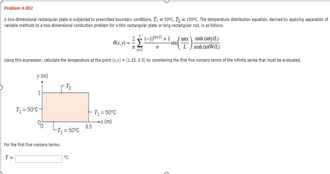 Solved Problem 4.002 A two-dimensional rectangular plate is | Chegg.com