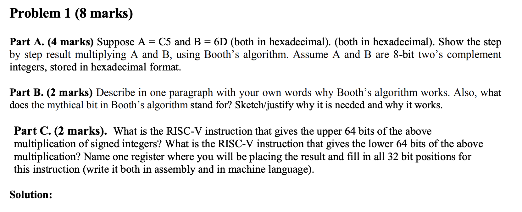 Solved Problem 1 (8 marks) Part A. (4 marks) Suppose A = C5 | Chegg.com