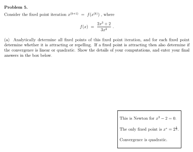 Solved Consider The Fixed Point Iteration Xk1fxk 