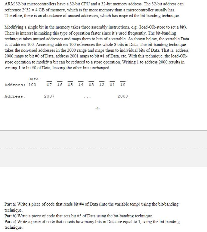 ARM 32-bit microcontrollers have a 32-bit CPU and a | Chegg.com