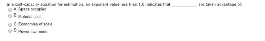 Solved In a cost-capacity equation for estimation, an | Chegg.com