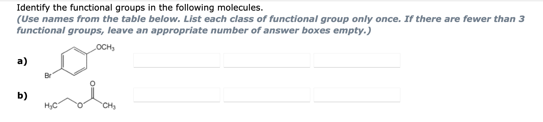 Solved Identify the functional groups in the following | Chegg.com