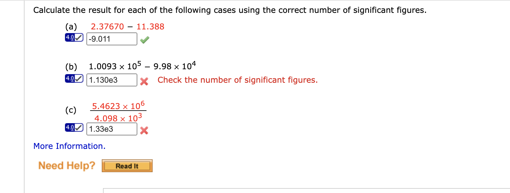 Solved Calculate the result for each of the following cases | Chegg.com