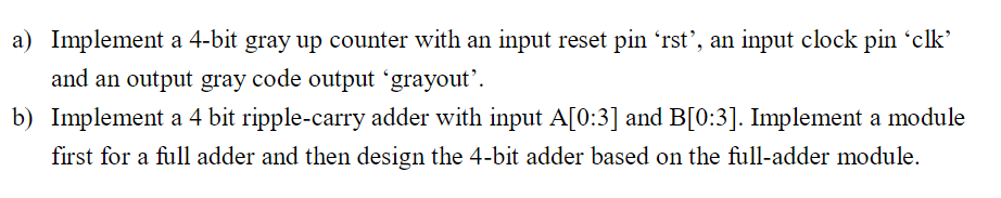 Solved 2) HDL programming (50 marks) Implement the following | Chegg.com