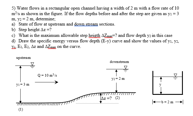 Solved 5) Water flows in a rectangular open channel having a | Chegg.com