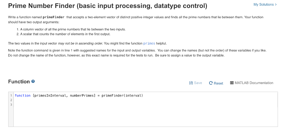 Solved Prime Number Finder (basic input processing, datatype | Chegg.com