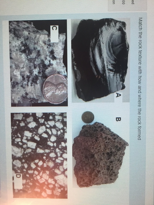 Solved Match the rock texture with how and where the rock | Chegg.com