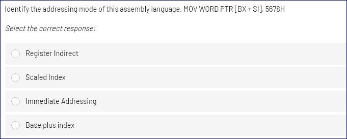 Solved Identify the addressing mode of this assembly | Chegg.com