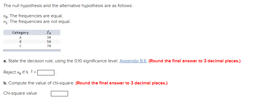 Solved The null hypothesis and the alternative hypothesis | Chegg.com