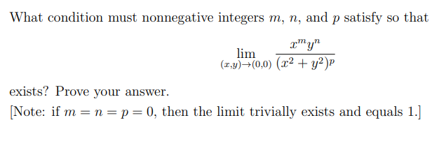 Solved What condition must nonnegative integers m, n, and p | Chegg.com