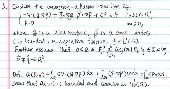 Solved Consider the convection-diffusion-reartion eq: | Chegg.com