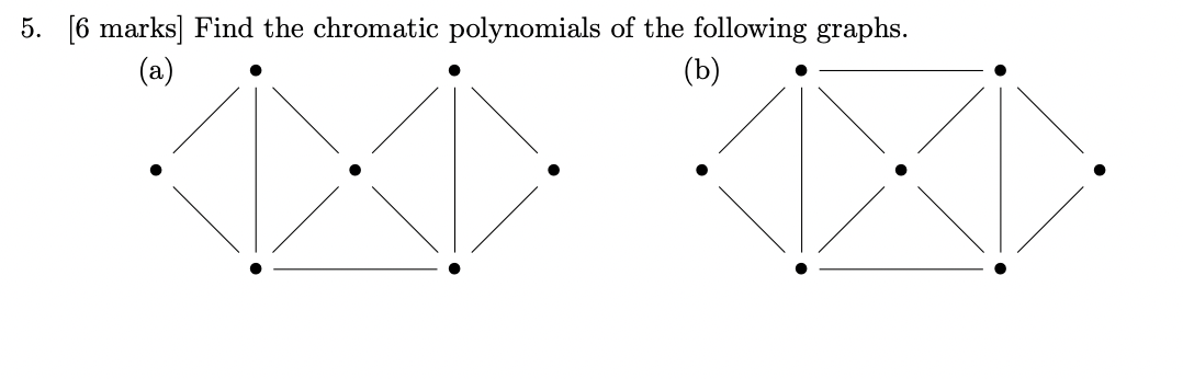 [6 marks] Find the chromatic polynomials of the | Chegg.com