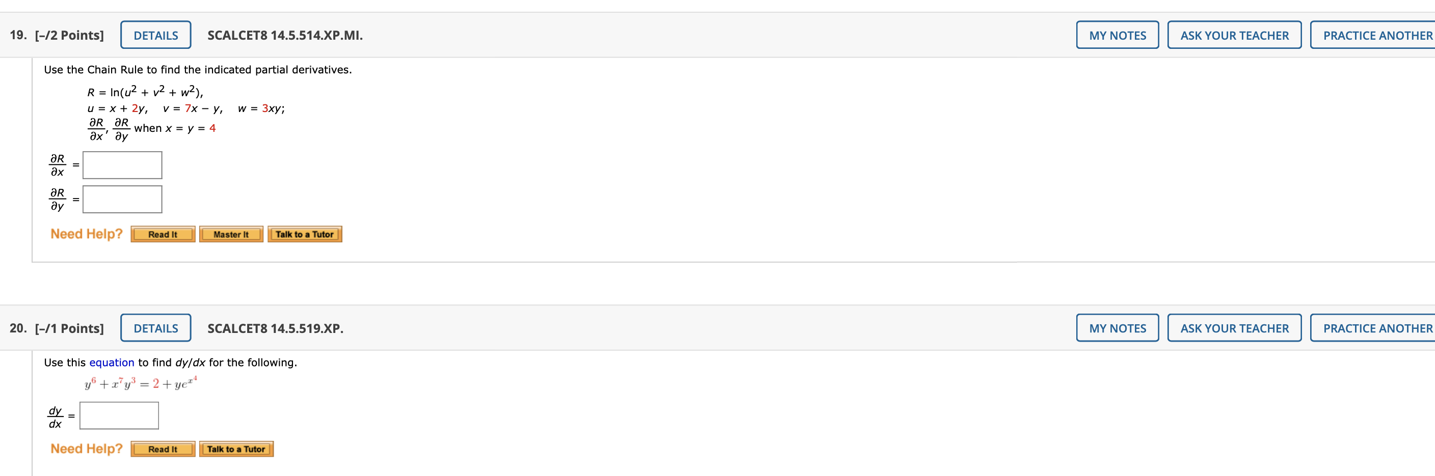 Solved 19. [-12 Points] DETAILS SCALCET8 14.5.514.XP.MI. MY | Chegg.com
